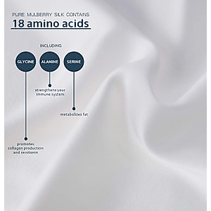 HERZLG LLFELuxury Silk Pillowcase for Hair and Skin, Both Sides 100% 19mm Pure Mulberry Natural Silk Pillow Cases with Hidden Zipper Satin Pillowcase -Ivory-Standard 20x26