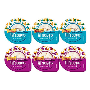 Lil' Soups Mixup 4 Flavors Wet Cat Food/Treats 1.2 oz (3 of Each) Total of 12 Pieces with Healthier Paws Sticker