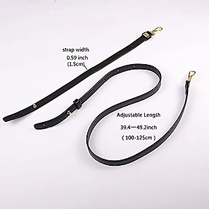 GOXTECH Leather Purse Strap Replacement Crossbody Handbag Long Adjustable (Black-Bag Strap)
