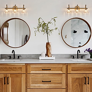 OFFDARKS Bathroom Vanity Light Fixtures Matte Brass Vintage Vanity Lighting Fixture Over Mirror 3 Lights Wall Sconce for Bedroom Dressing Room Living Room Hallway