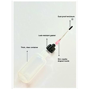 2 Pack 1 OZ Bottles with Stainless Needle Tip, Precision Tip Applicator Bottles for Craft Glues, inks, Scrapbooking, Card Making Gel, Quilling, Cleaning Oils and Solvents, Leakproof Plastic Bottle