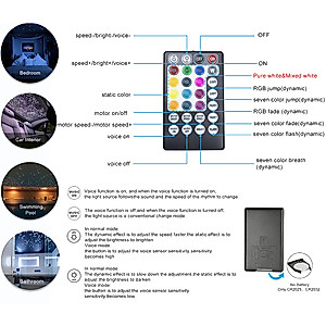 AZIMOM Bluetooth Control 16W Twinkle Fiber Optic Lights Star Ceiling Lighting Kits Mixed 430pcs 9.8ft Fiber Strands Remote RGBW Sound Activated Light Engine Car Home Indoor Ceiling Lighting Décor