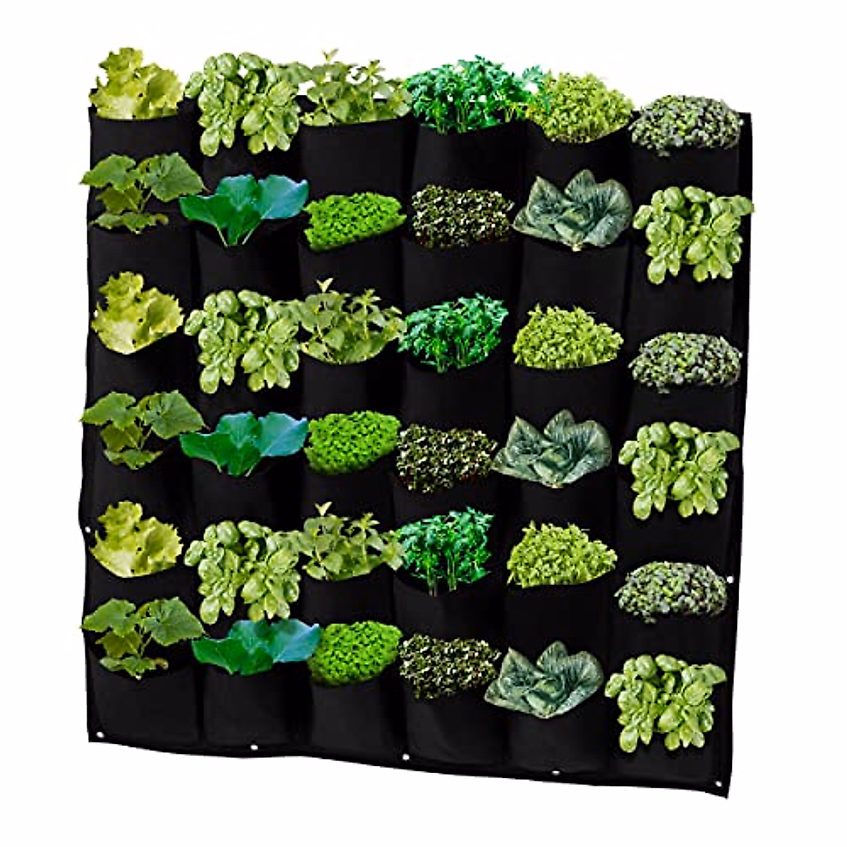 7Penn 36 Pocket Vertical Planter, Black - 38in x 38in Felt Vertical Wall Planter Outdoor Herb Vegetable Hanging Garden