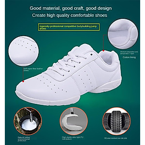 Fenlogft Women Ultra Comfortable Aerobic Cheer Sport Shoes - Training Competition Cheerleading Sneakers for Adults and Youth Girl (7,White)