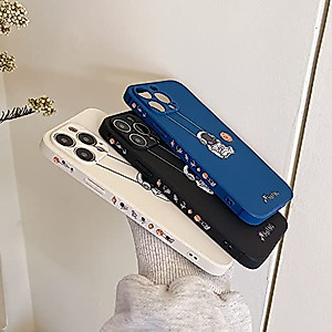 Yonds Queen for iPhone 13 mini Cute Case, Cool Cartoon Swing Astronaut Planet Moon Design Stylish Soft TPU Bumper Shockproof Anti-Slip Protector Case (iPhone 13 mini, Black Planet)