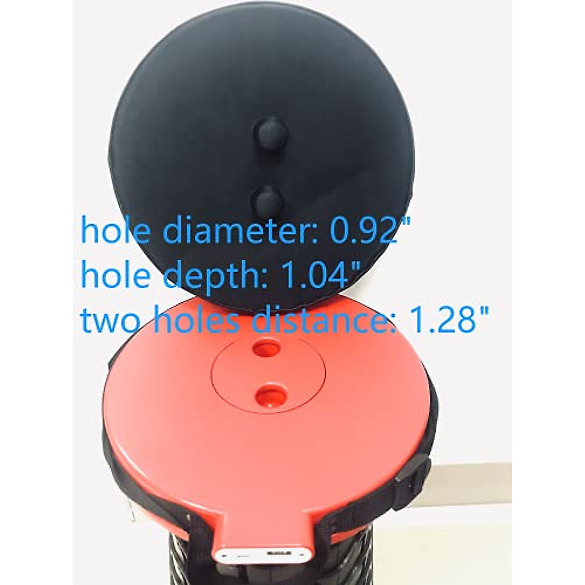 Telescopic Stool Cushion with Memory Foam (Pure Black) YUETNT WOD