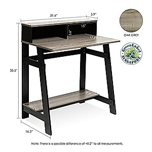 Desk Simplistic A Frame Computer, Black/French Oak Grey