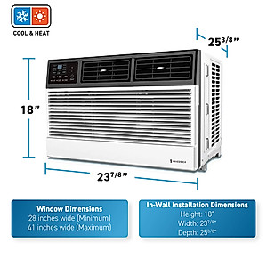 Friedrich CEW18B33A Chill Premier Smart Air Conditioner Window Unit, WiFi Mobile Control, White, Heating & Cooling Capacity (18000 BTU)