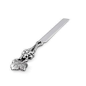 Arthur Court Metal Cake Knife Grape Pattern Sand Casted in Aluminum with Artisan Quality Hand Polished Tarnish Free 13.75 inch Long