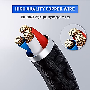 FANPL 90 Degree Nylon Charger Cable for Steam Deck (10ft 3A, 1-Pack), USB A to USB C Quick Charger Cord for Nintendo Switch, Switch OLED, Switch Lite, Phone, Tablet, Laptop