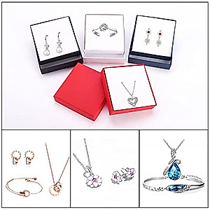 Frantis 20 Pack Jewelry Gift Boxes, Thick Paper Box Bulk for Jewelry Gift Packaging, Bracelet Gift Case with Cotton Filled and Lids-Black