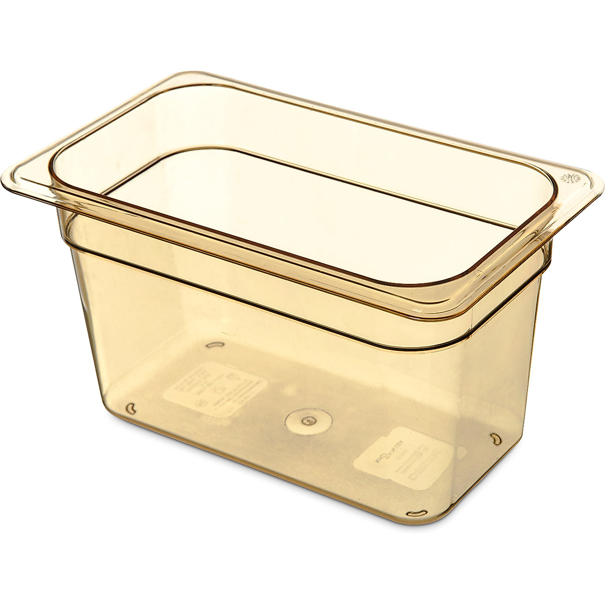 Carlisle FoodService Products StorPlus High-Heat 1/6-Size Food Pan, 6 Deep Food Storage Container with 4 Quart Capacity, High Heat Plastic, 1/6 Size, Amber, (Pack of 6)