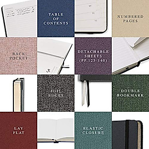 Jumping Fox Design Premium A5 Lined Journal Hardcover Notebook, Medium 5.6 x 8.4 inches, 100gsm Quality Paper, Numbered Pages, Inner Pocket, Unique Leatherette, Twilight Blue