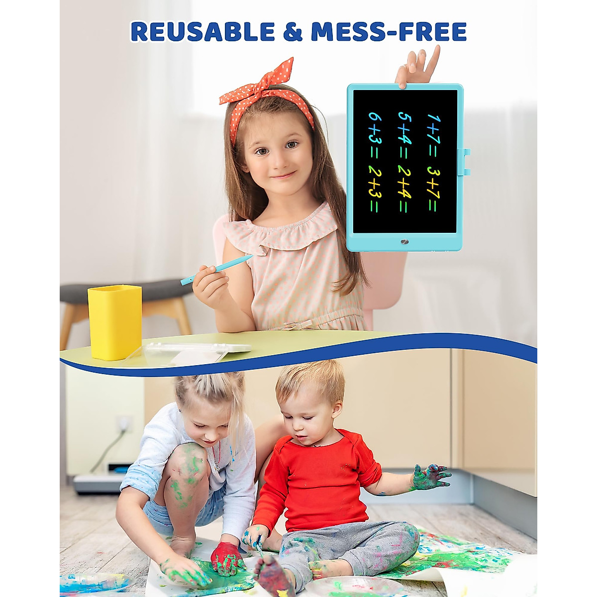 UCIDCI LCD Writing Tablet 10inch Doodle Board - Colorful Screen Electronic Toddler Drawing Tablet Drawing Pad, Educational Learning Toddler Toys for 3 4 5 6 7 8 Year Old Kids Girls Boys