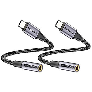 MOSWAG USB Type C to 3.5mm Headphone Jack Adapter, Audio Adapter USB C to Aux Dongle Cable Cord for Samsung Galaxy S21 S20 Ultra S20+ Note 20 10 S10 S9 Plus,Pixel 4 3 2 XL and More