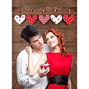 AIIKES 5x7ft Valentine's Day Backdrop Valentine's Day Photography Backdrops Brown Wooden Backdrop Baby Shower Birthday Party Decorate Backdrop Photo Studio Props 11-371