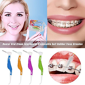 Angzhili 10 pcs Orthodontic Interdental Brush Mini Brush with Toothpick,Tooth Cleaning Tool