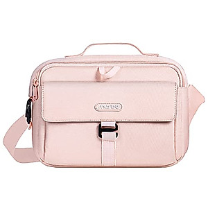 MOSISO Camera Bag Case, DSLR/SLR/Mirrorless Photography Camera Messenger Bag Compact Crossbody Padded Camera Shoulder Bag with Rain Cover Compatible with Canon/Nikon/Sony Camera and Lenses, Pink