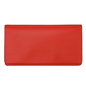 Red Vinyl Checkbook Cover, Top Tear Personal Vinyl Checkbook Cover
