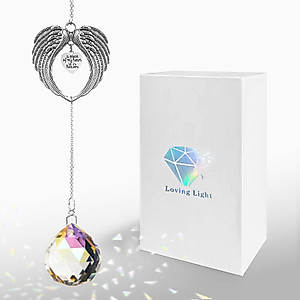 PUREFLY Memorial Gifts for Loss of Loved One, Unique Sympathy Gift Idea Crystal Ball Suncatcher, Rainbow Bereavement Grief Gift Box for Loss of Mom Friend Son Daughter Dog