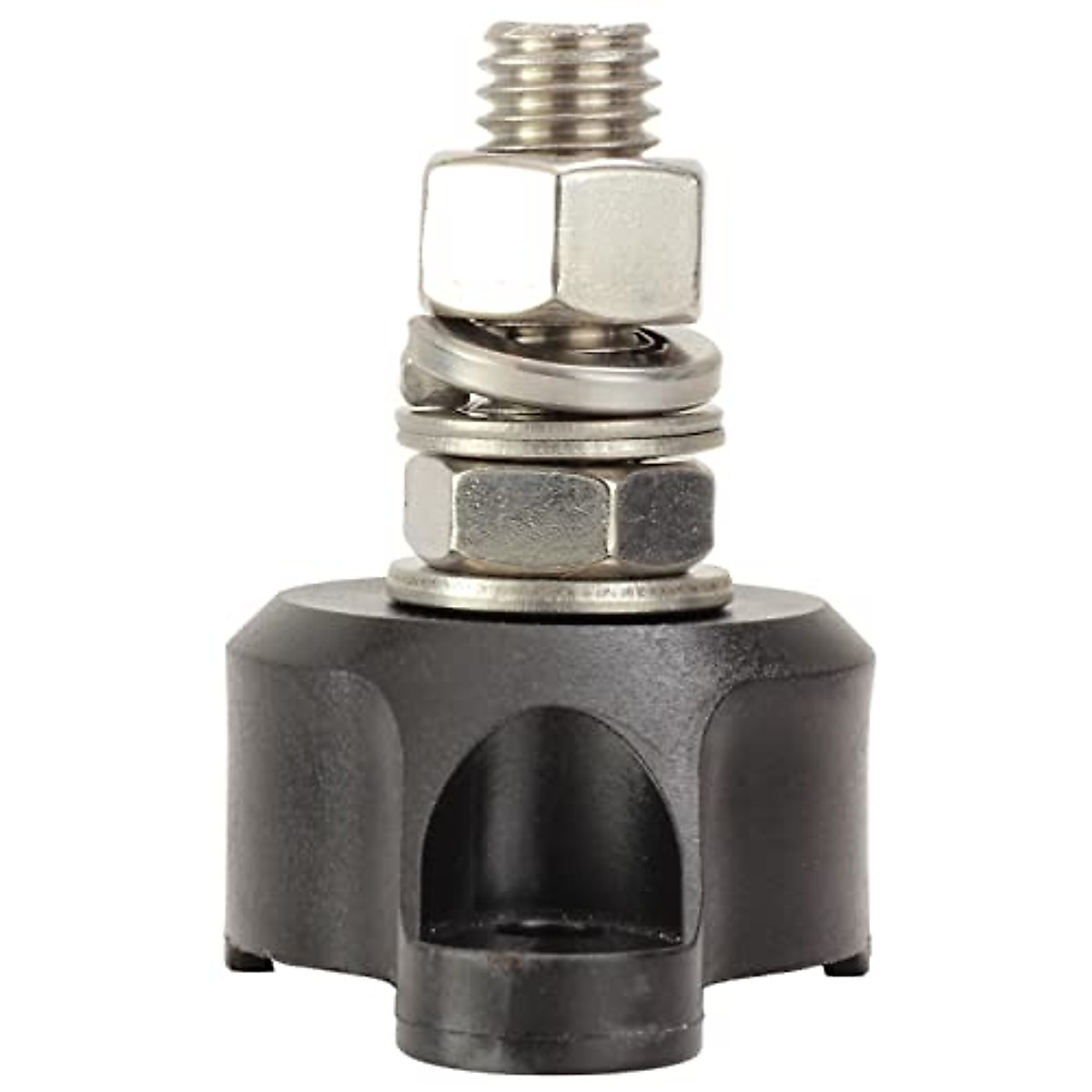 Fastronix 1/2" Heavy Duty Stainless Steel Single Stud Power and Ground Junction Block with Red and Black