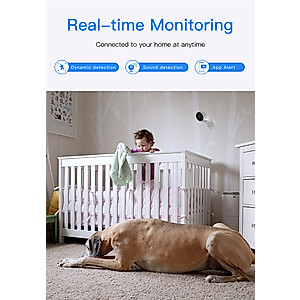 ARENTI 4MP WiFi Security Camera Indoor, 3PCS Pet Dog Camera with Phone App, Plug-in Baby Home Puppy Cam, 2.4GHz, Motion Sound Detection, Night Vision, Two-Way Talk, Alexa and Google Compatible