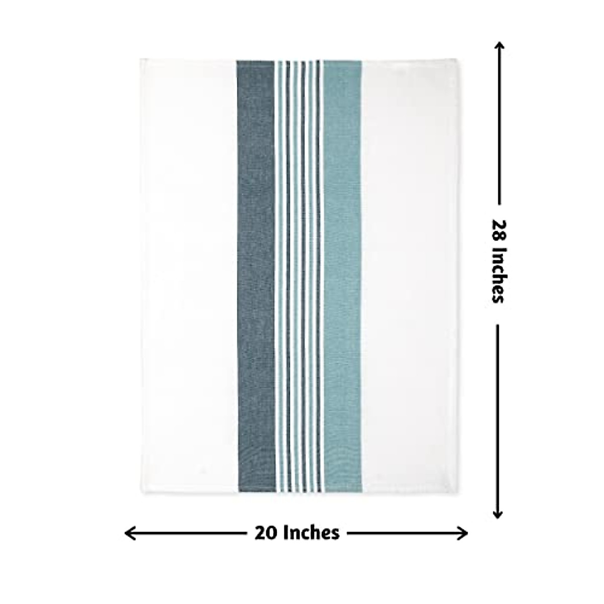 Folkulture 100% Cotton Kitchen Towels with Hanging loop, Dish Towels for Kitchen Décor, Kitchen Hand Towels or Absorbent Kitchen Towels, Farmhouse Kitchen Towels, 20 x 28 inches, Set of 4, (Aqua Blue)