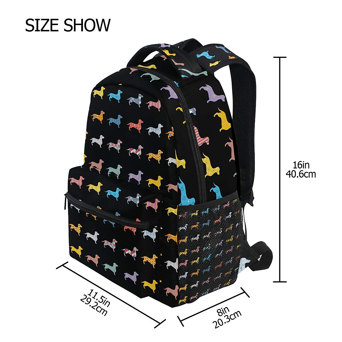 Dachshund Puppy Dogs Backpacks Travel Laptop Daypack School Bags for Teens Men Women