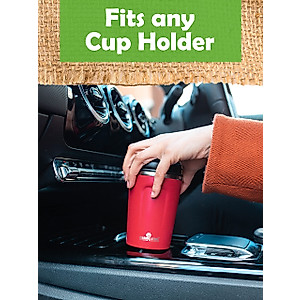 Stainless Steel Insulated Coffee Mug for Hot & Cold Drinks, 12 oz Silver - Coffee Cup with Lid and Handle - Coffee Travel Mug - 100% Leak-Proof Insulated Coffee Tumbler - Travel Coffee Mug Spill Proof