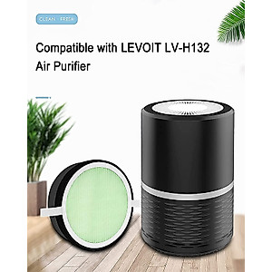 Fil-fresh Upgraded LV-H132 Filter Compatible with LEVOIT Air Purifier, Pet Treatment Filter with Activated Carbon, Part# LV-H132-RF, 2-Pack