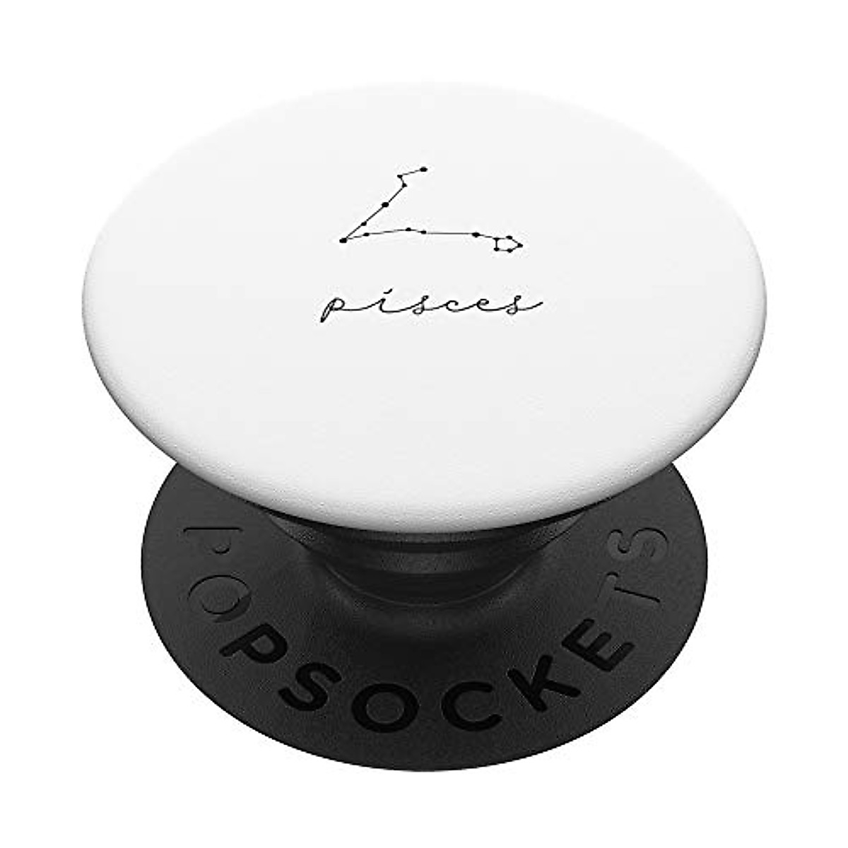 Minimal Pisces Lettering Astrology Zodiac Sign PopSockets PopGrip: Swappable Grip for Phones & Tablets