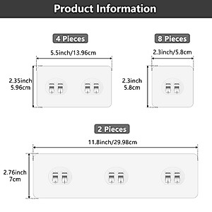 Spiglamm 14 Pack Shower Caddy Adhesive Hooks Replacement, Shower Shelf Adhesive Replacement, Strong Adhesive Shower Hooks for Shower Caddy Shelves Rack Basket Holder, No Drilling