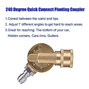 M MINGLE Pressure Washer Wand Extension, Gutter Cleaner Attachment for Pressure Washer Nozzle, 1/4 Inch Quick Connect