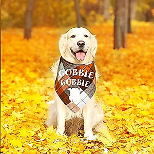 JOTFA 4 Pack Halloween Thanksgiving Day Dog Bandanas, Holiday Fall Plaid Dog Puppy Bandana Scarf Costume for Small Medium Large Dogs Pets