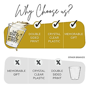 Take A Shot We Tied the Knot, 100 pcs Plastic Shot Glass, 2 oz, Wedding Party Favors, Wedding Gifts for Guests, Wedding Favors Bulk, Take Shot, Wedding Shot Glasses for Guests, Party Favors Wedding