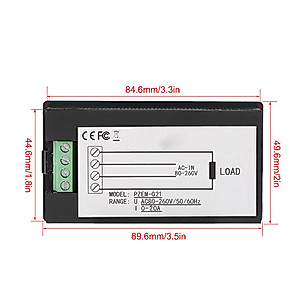 AC Voltage Power Meter, Digital Large-Screen LCD Voltmeter, PZEM-021 80-260VAC 20A/4500W Energy Meter for Electrical Parameter Measurement Include Voltage Current Power and Energy
