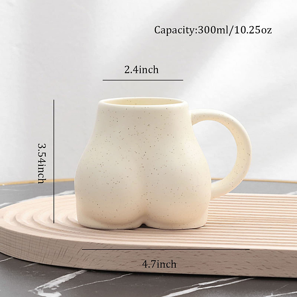 Funny Butt Coffee Mug, 3D Butt Ceramic Coffee Mugs, Novelty Gifts For Women and Men, Personalized Gifts For Your Friends, Family and Colleagues,Ceramic Female Body Vase Home Decor.(cream-coloured)