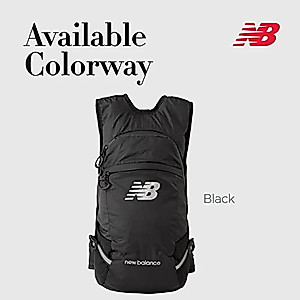New Balance Running Backpack, Lightweight Running Vest with Hydration Pack Sleeve for Men and Women, Black, 17 Inch