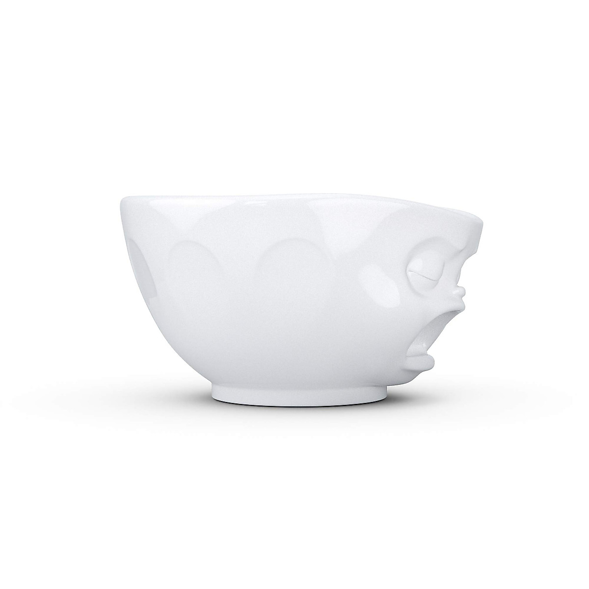 FIFTYEIGHT PRODUCTS TASSEN XL Porcelain Bowl, Barfing Face Edition, 33 oz. White (Single Bowl), Extra Large Bowl