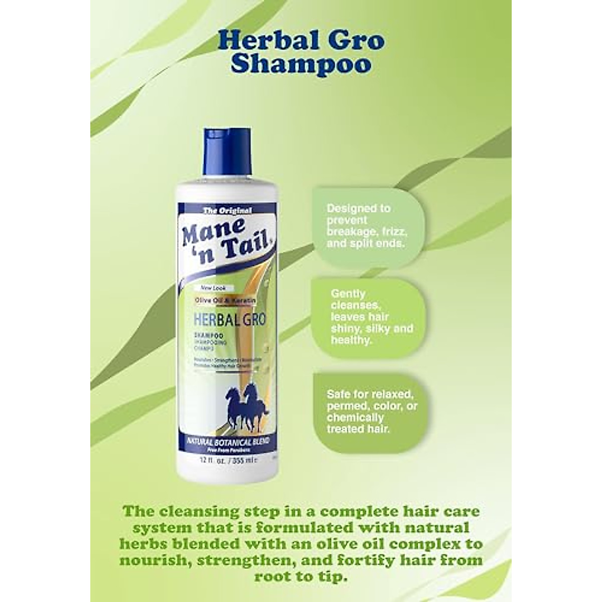 Mane N Tail Herbal Gro Shampoo, 12 Ounce