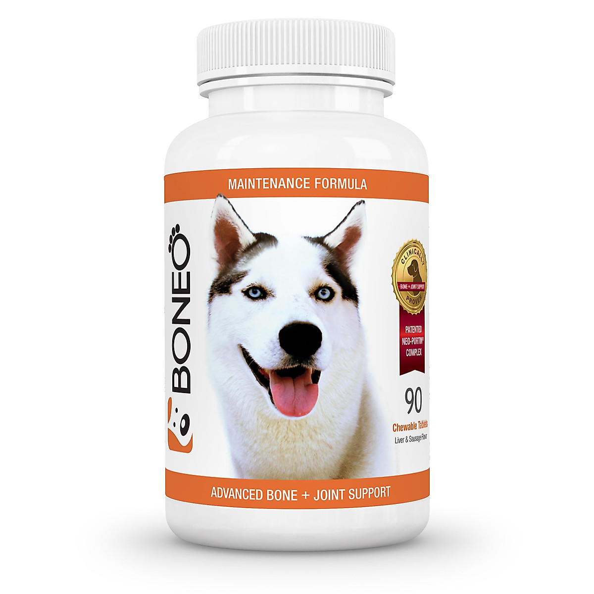 Boneo Canine Maintenance Formula- Lactoferrin-Based Bone and Joint Supplement for Dogs- 90 Ct Chewable Tablets, Liver and Sausage Flavor