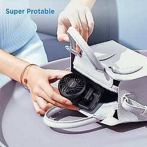 Stroller Fan, EasyAcc Rechargeable Battery Operated Mini Fan Clip on Fan, 540° Rotation Portable Fan with Narrow Gap Grille for Baby Safety, 3 Speeds Personal Desk Fan for Crib Umbrella Straps (Black)