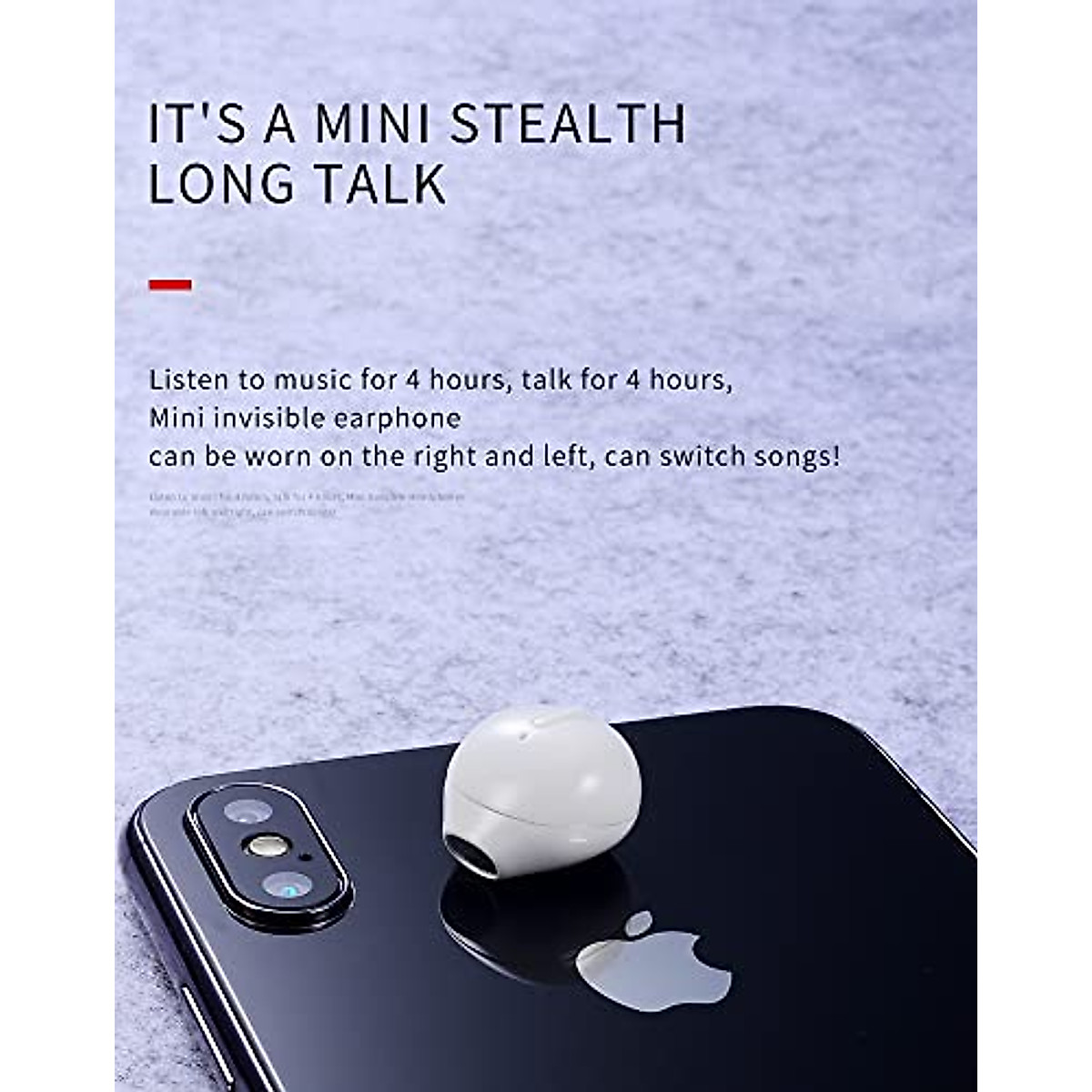 Loluka Bluetooth Earbud Single 5.0, Mini Invisible Wireless Headset Hands Free Car Headphone, Cell Phone Bluetooth Earbud for iOS Android Smart Phones Waterproof