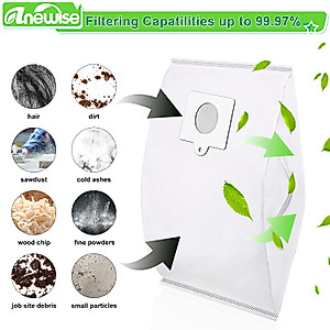 Anewise Q/C 53292 Canister Vacuum Bags for Kenmore 600 Series 81214 81614 400 Series 81414 200 Series 81214 BC4002 Bagged Canister Vacuum Cleaner, 10 Pack