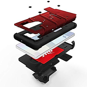 ZIZO Bolt Series for LG Stylo 6 Case with Screen Protector Kickstand Holster Lanyard - Red & Black