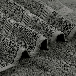 Oakias 6 Pack Small Cotton Towels Grey – 22 x 44 Inches 500 GSM – Hotel, Pool & Gym Towels – Highly Absorbent