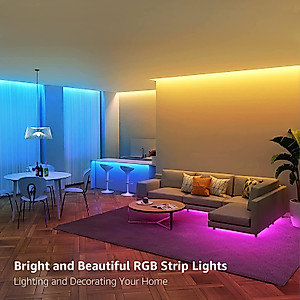 Lepro 65.6ft LED Strip Lights, Ultra-Long RGB 5050 LED Strips with Remote Controller and Fixing Clips, Color Changing Tape Light with 12V ETL Listed Adapter for Bedroom, Room, Kitchen, Bar(32.8FTX 2)
