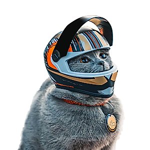 GSYUWIH Pet Motorcycle Helmet,Lightweight and Delicate Puppy Cat Motorcycle Headwear,Portable Pet Head Jewelry for Adult Cats and Puppies Racing Fans Collect Small Gifts