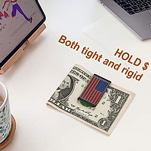 ChainsProMax Metal Money Clip for Men Black Cash Clip Men Moneyclip Minimalist America Flag