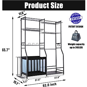 Mythinglogic Garage Sports Equipment Storage, 2 Golf Bag Storage Stand and Other Sports Equipment Storage Rack, Garage Organizer System